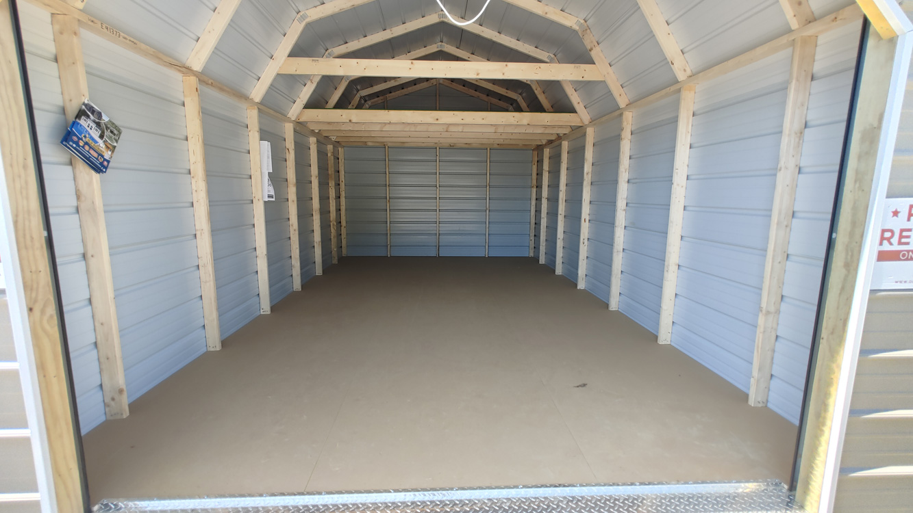 Brookstone Buildings - 12' x 20' Pewter Gray Metal Lofted Garage ...