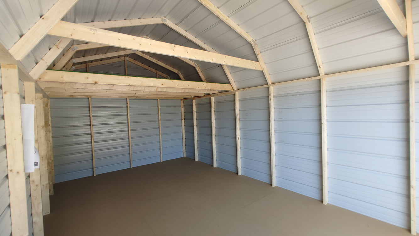 Brookstone Buildings - 12' x 20' Pewter Gray Metal Lofted Garage ...